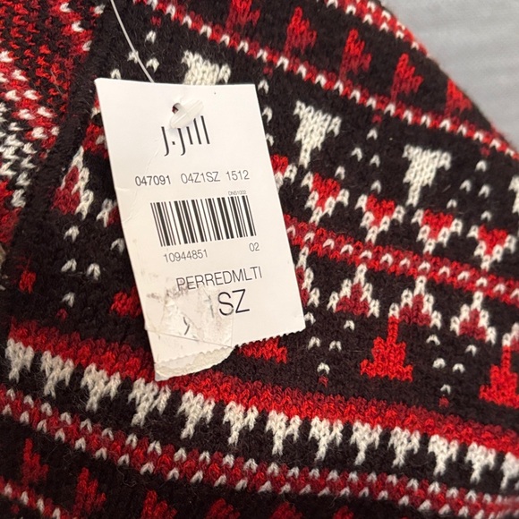 J. Jill | Accessories | J Jill Red And Black Patterned Scarf | Poshmark